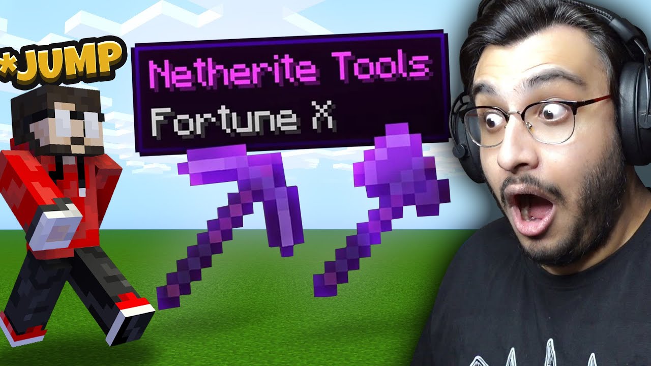 MINECRAFT BUT JUMPING GIVES YOU OP ITEMS | RAWKNEE - Minecraft videos