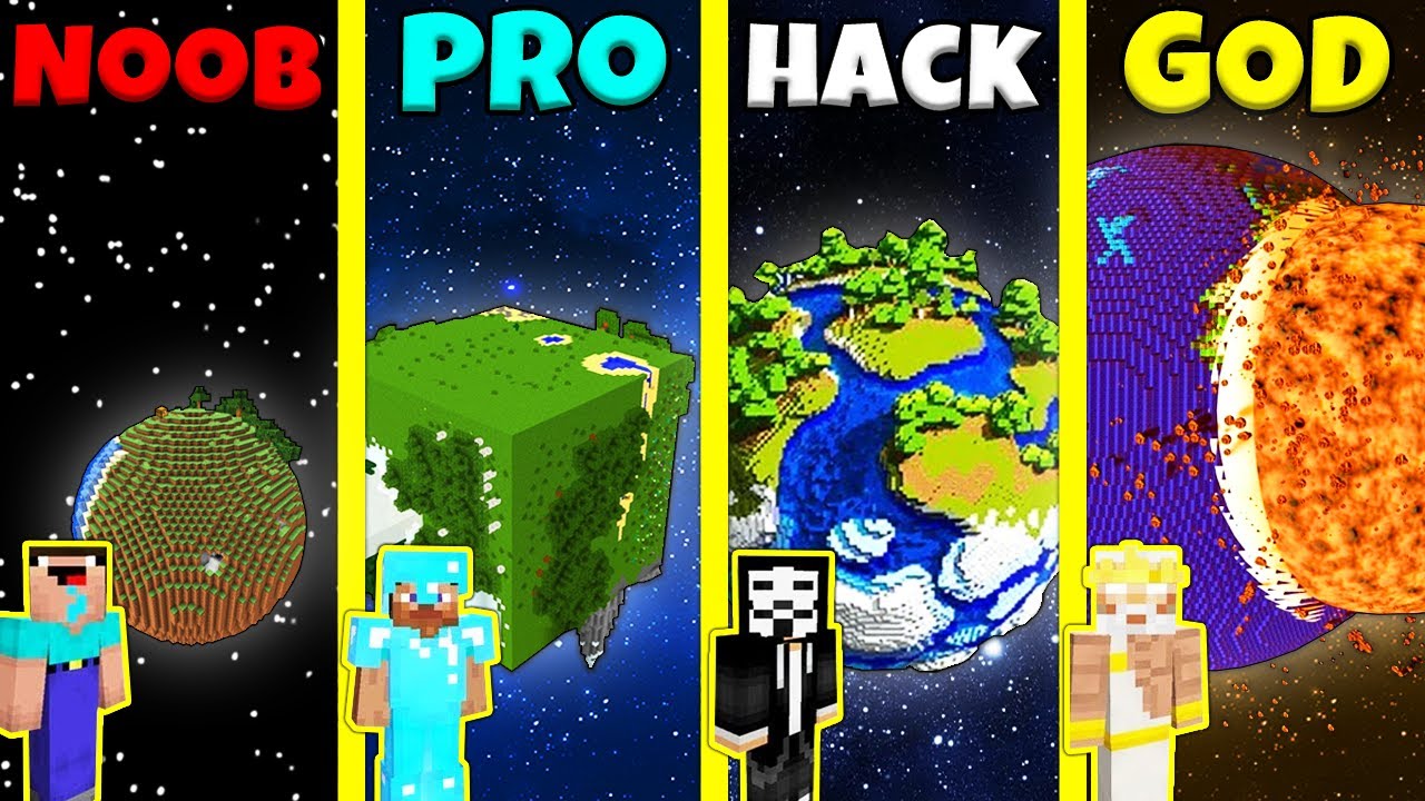 Minecraft Battle: PLANET HOUSE BUILD CHALLENGE - NOOB vs PRO vs HACKER vs GOD / Animation ...