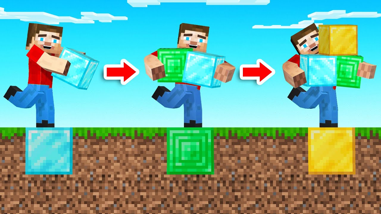Minecraft But EVERY STEP = GET BLOCK! - Minecraft videos