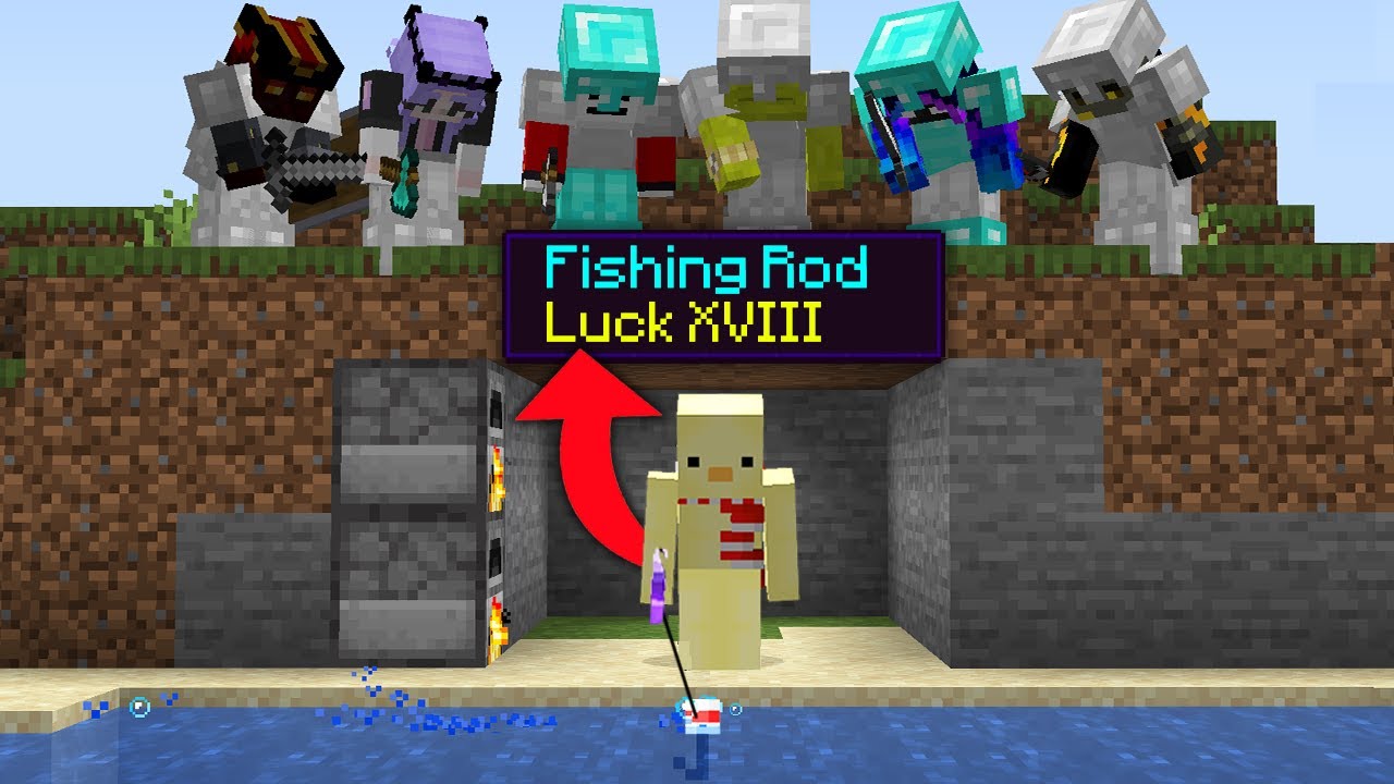 Minecraft Manhunt But Fishing Drops OP Loot - Minecraft videos