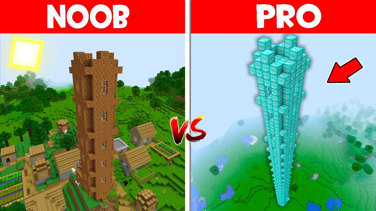 Minecraft NOOB vs PRO vs GOD: NOOB BUILD THE TALLEST TOWER IN THIS ...