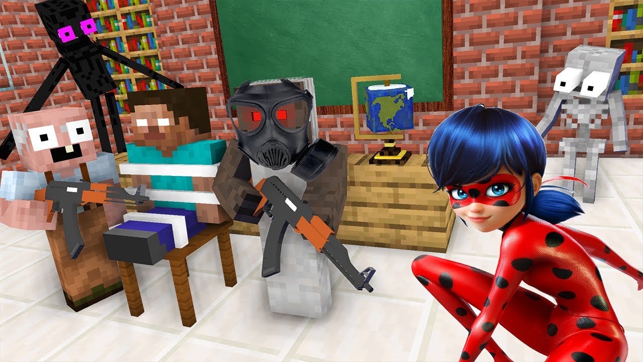 Monster School : SUPERGIRL LADYBUG SAVES HEROBRINE AND MONSTERS ...