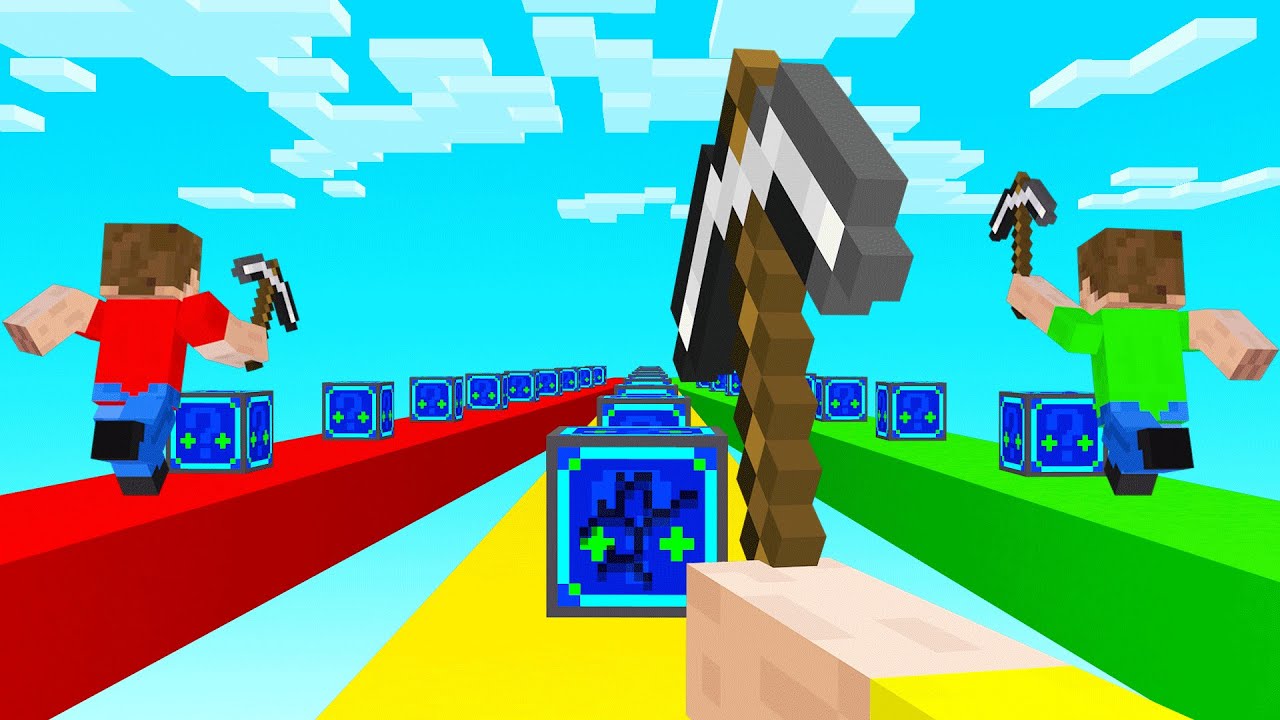 NIGHT LUCKY BLOCK RACE In Minecraft! - Minecraft videos