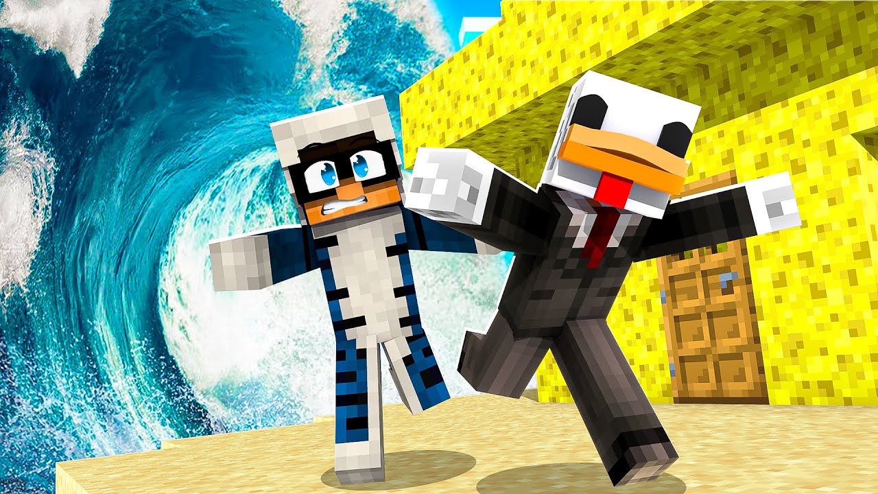 ONDA GIGANTE CONTRO BASE DI SPUGNA - Minecraft ITA - Minecraft videos