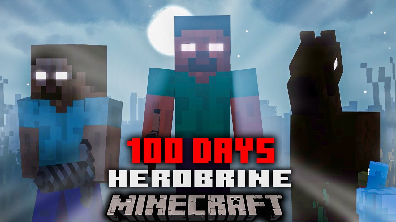 Survive 100 DAYS in Minecraft * HEROBRINE * world | DeadZilla ...
