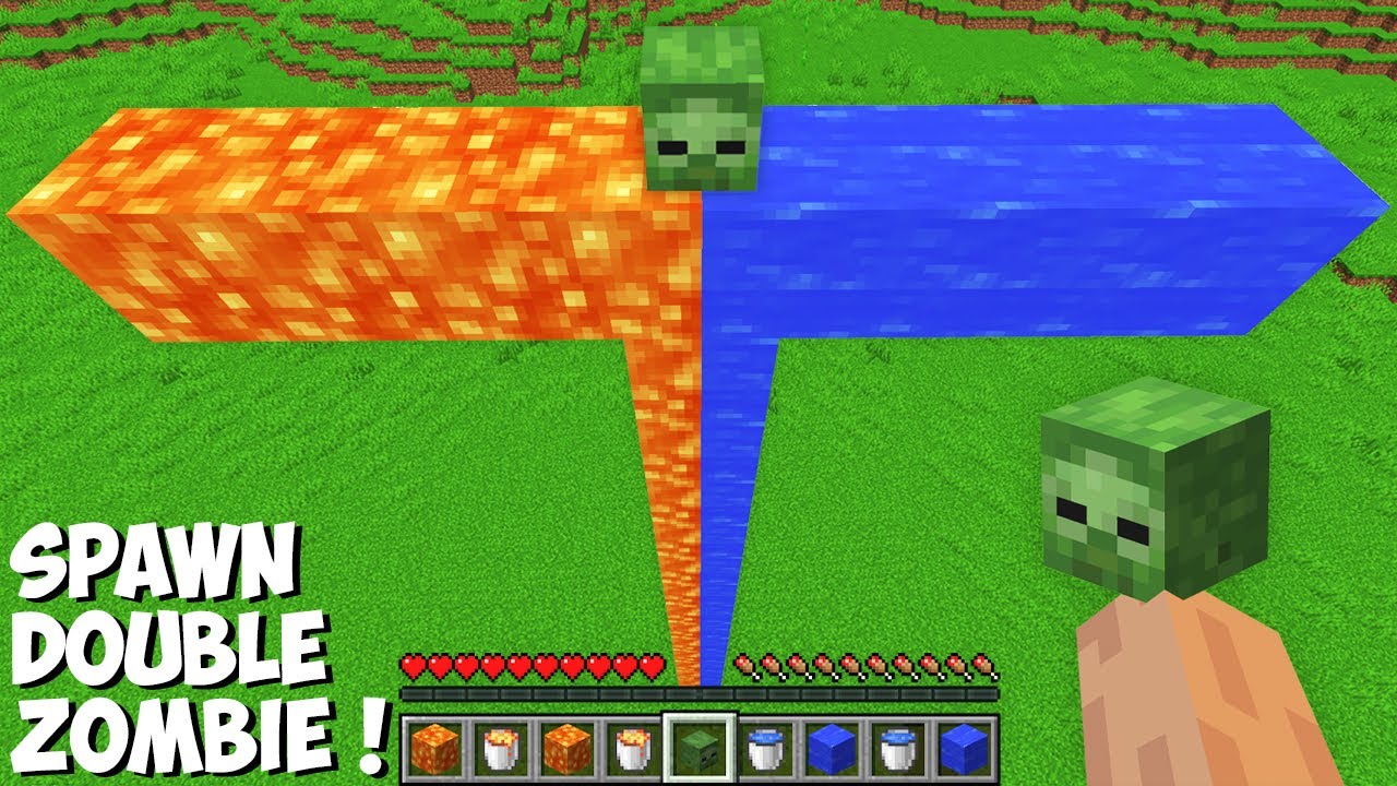 This is a SUPER SECRET WAY TO SPAWN DOUBLE ZOMBIE in Minecraft ...