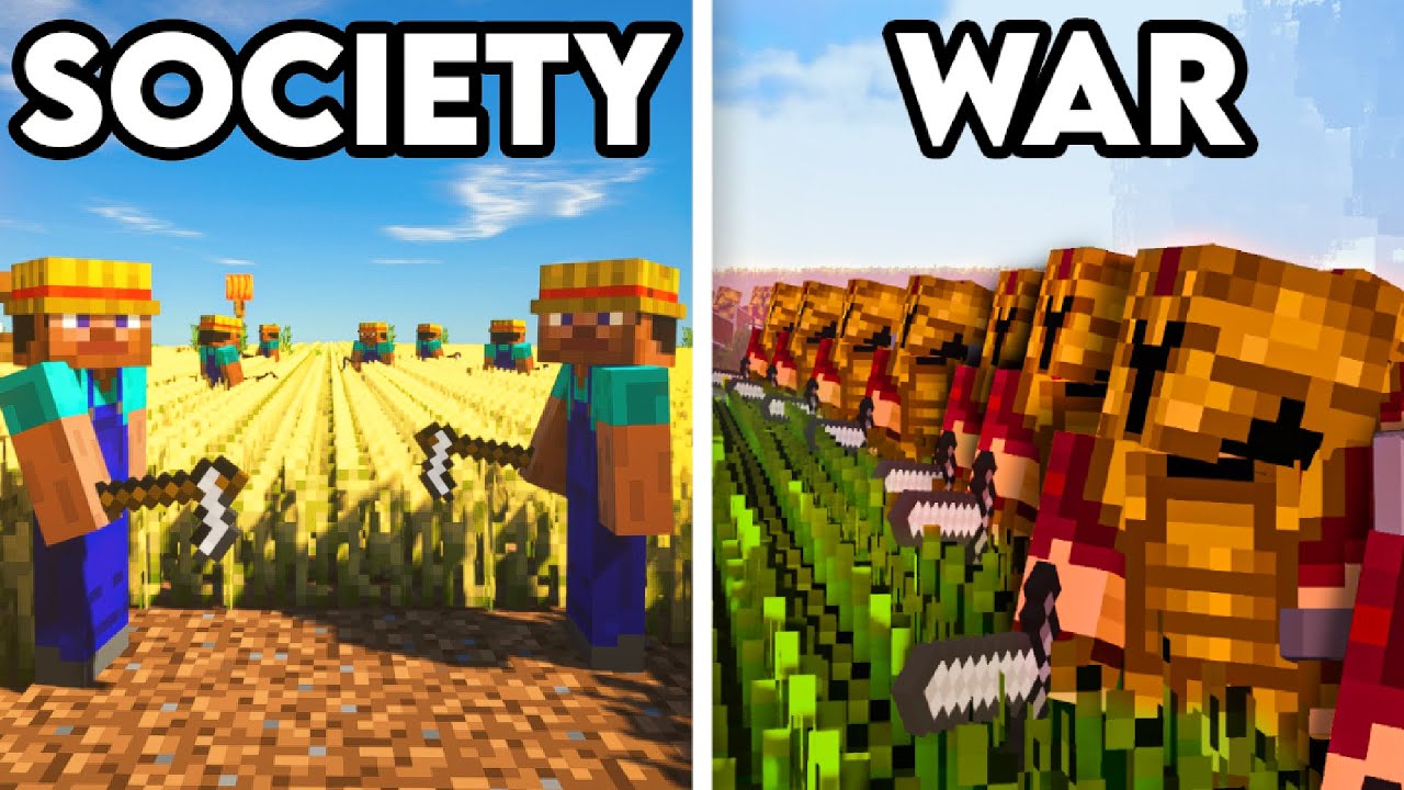 100 Players Simulate Civilization in Minecraft - Minecraft videos