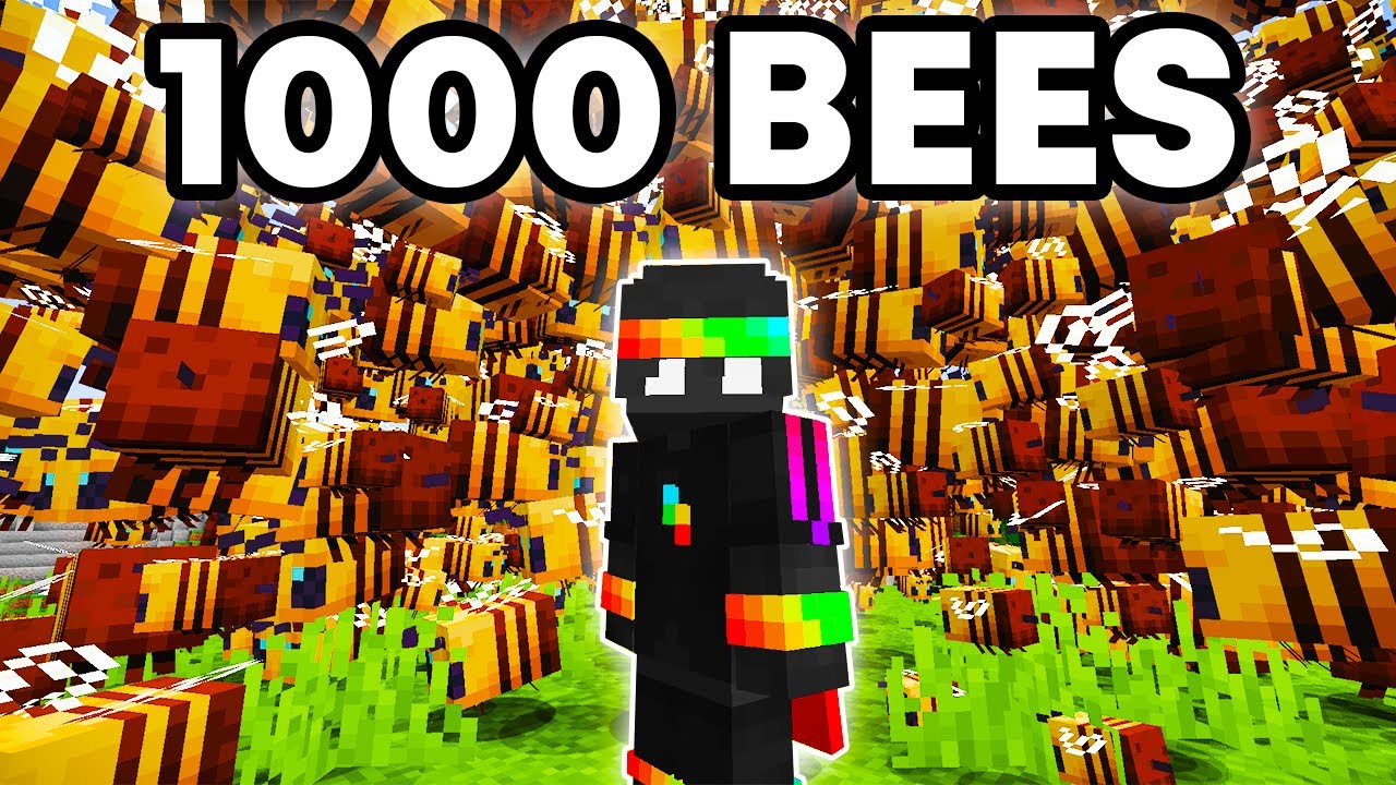 Breeding 1000 Bees to Kill ONE Minecraft Player... - Minecraft videos