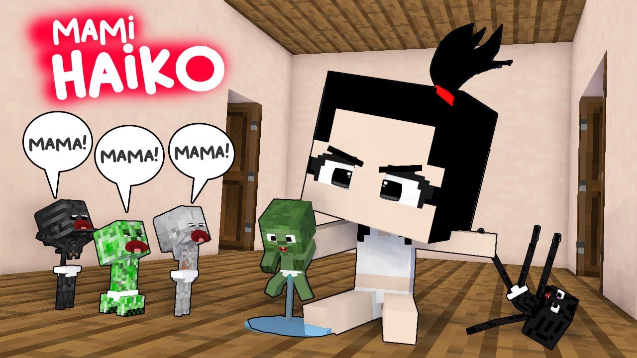 HAIKO BECAME MOMMY FOR A DAY - SUPER CUTE MONSTER SCHOOL - MINECRAFT ...