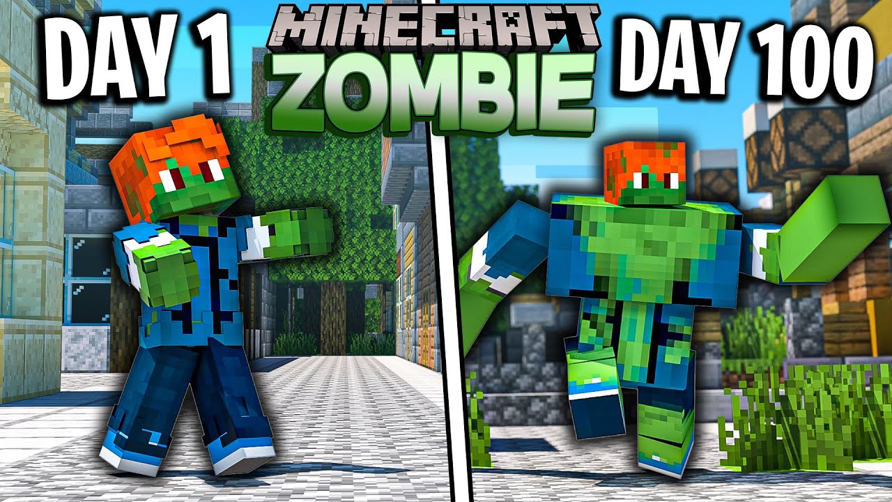 I Survived 100 Days as a ZOMBIE in Minecraft - Minecraft videos