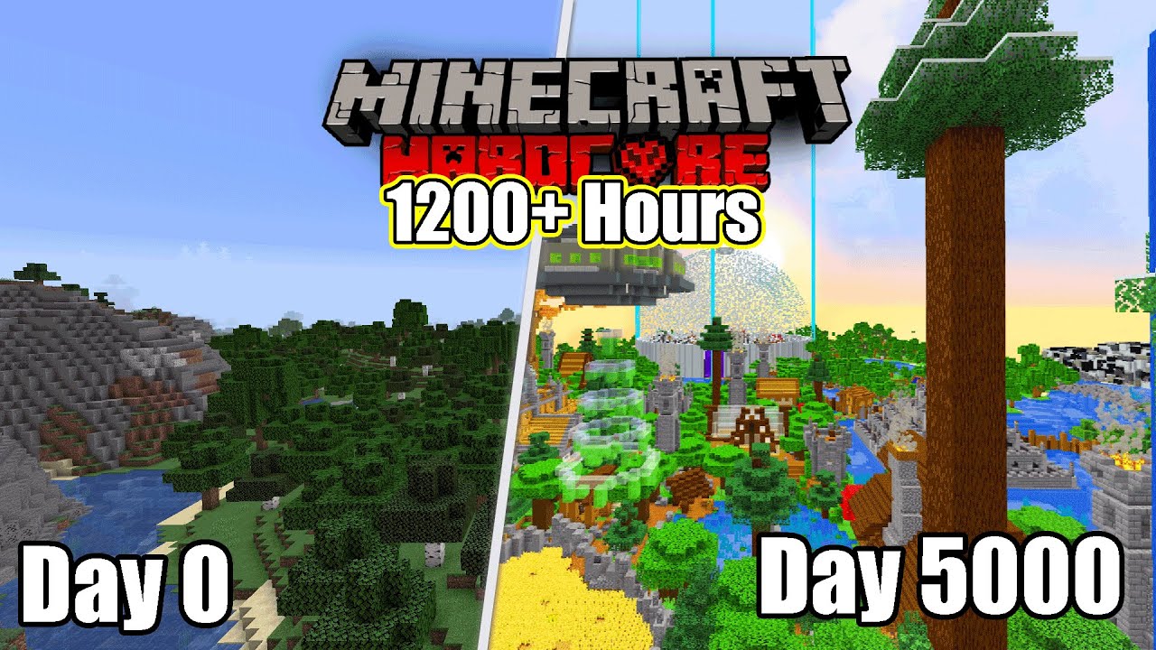 I Survived 5,000 Days in Minecraft HARDCORE... - Minecraft videos