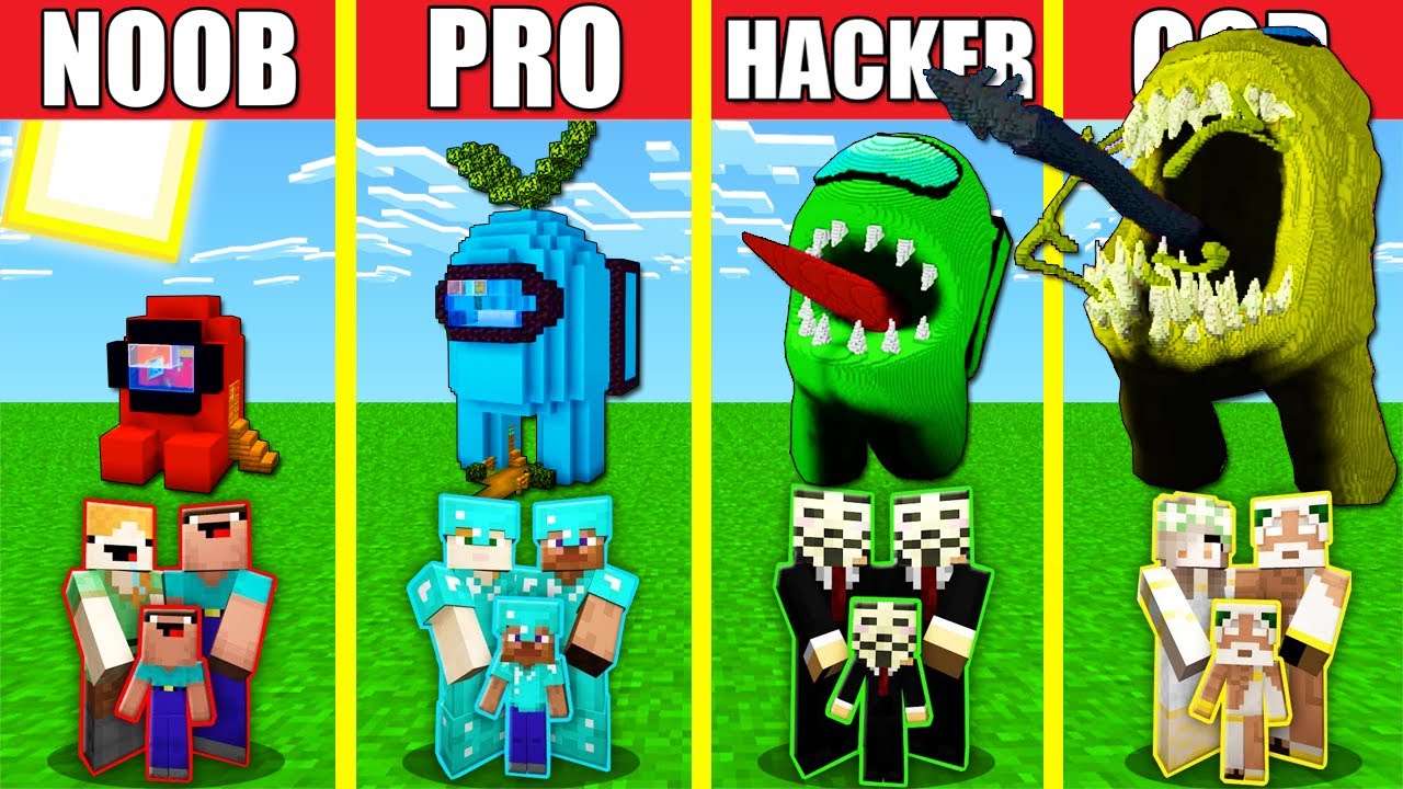Minecraft Battle: AMONG US HOUSE BUILD CHALLENGE - NOOB vs PRO vs HACKER vs GOD / Animation ...