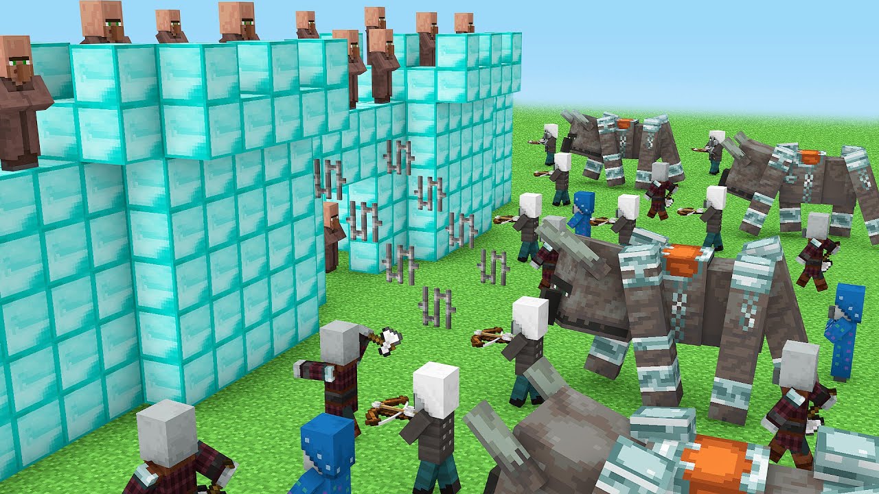 Minecraft Battle: DIAMOND VILLAGER CASTLE vs PILLAGER CASTLE ...