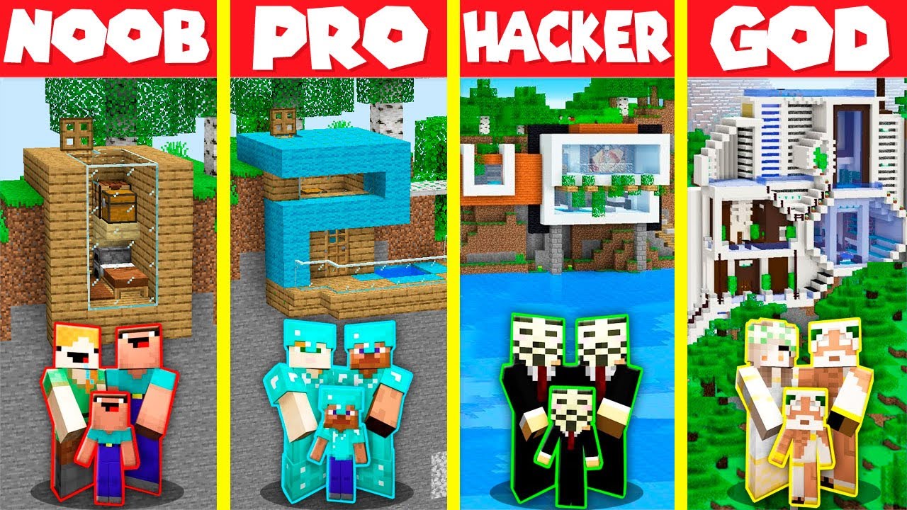 Minecraft Battle: INSIDE MOUNTAIN HOUSE BUILD CHALLENGE - NOOB vs PRO vs HACKER vs GOD ...