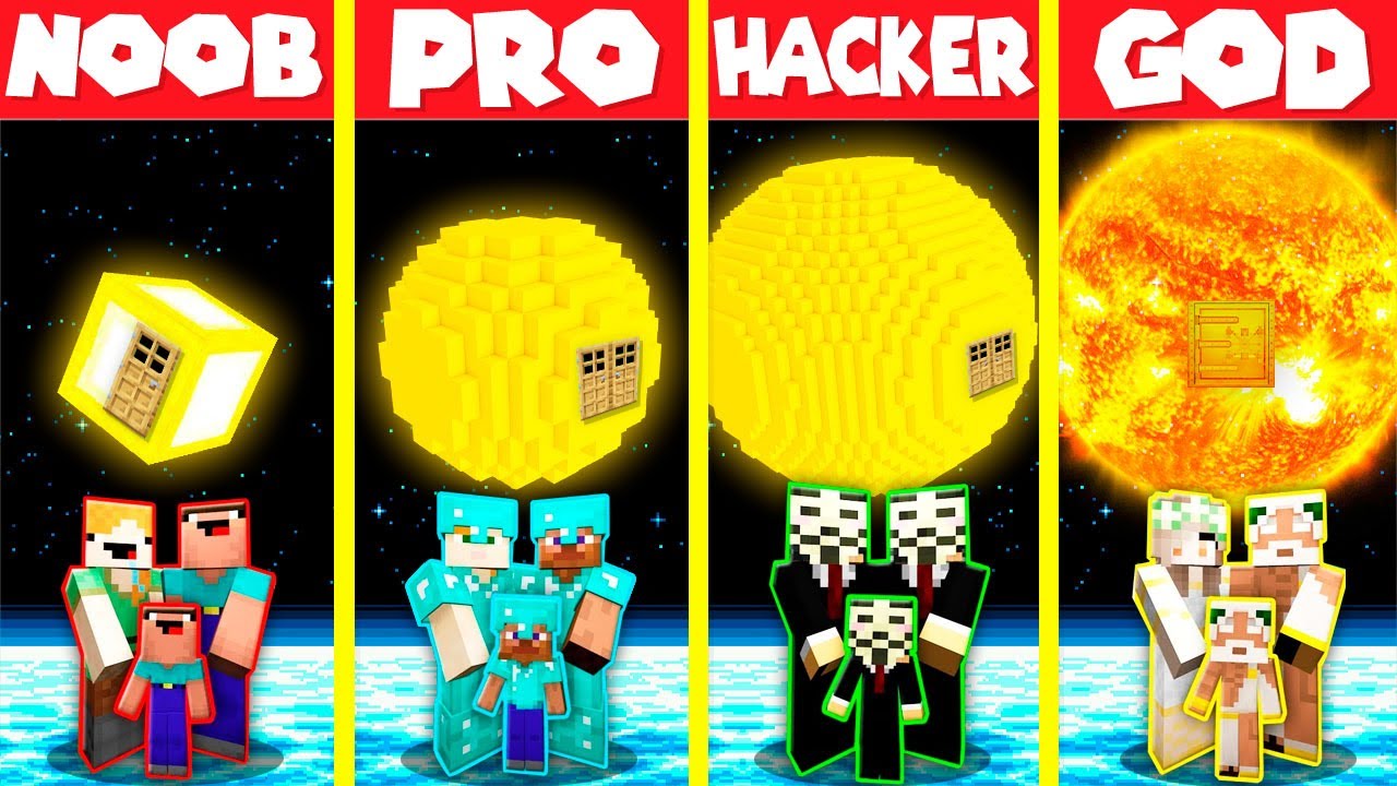 Minecraft Battle: INSIDE SUN PLANET HOUSE BUILD CHALLENGE - NOOB vs PRO vs HACKER vs GOD ...