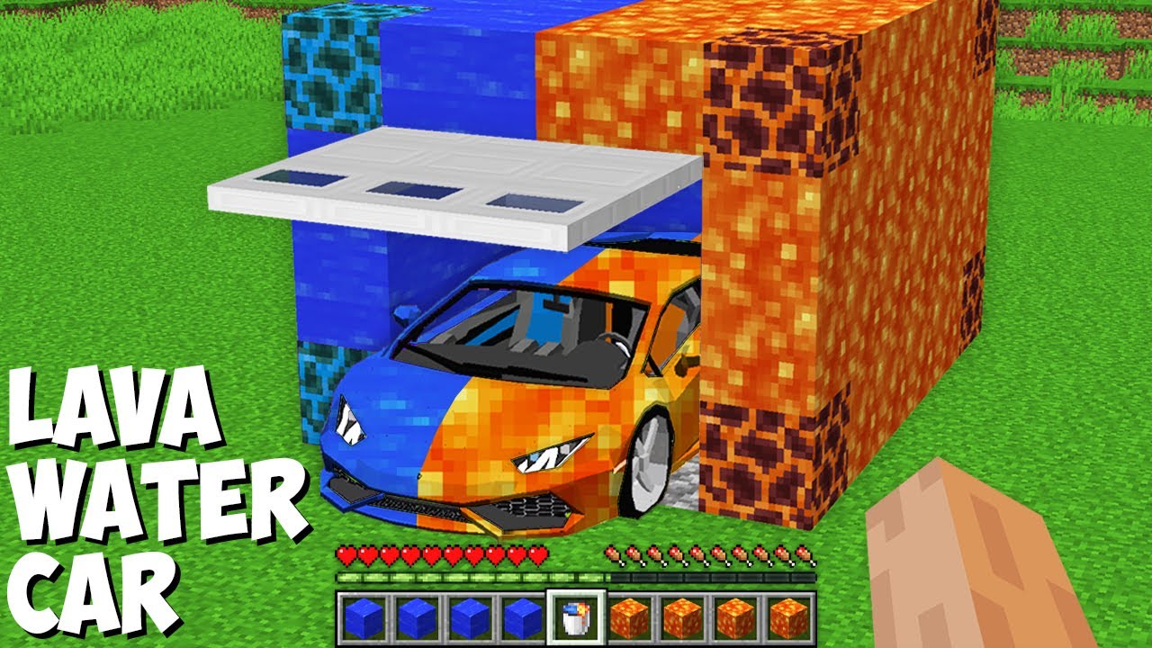 Opened LAVA WATER GARAGE AND FOUND A DOUBLE SUPERCAR in Minecraft ...