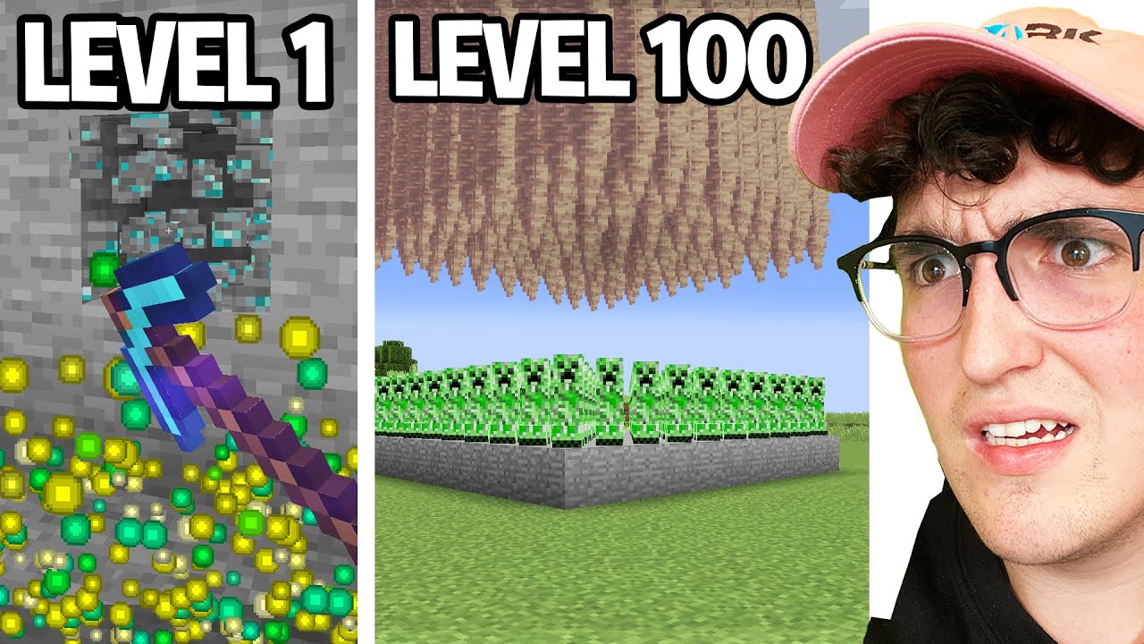 Testing Satisfying Minecraft Hacks From Level 1 To 100 - Minecraft videos
