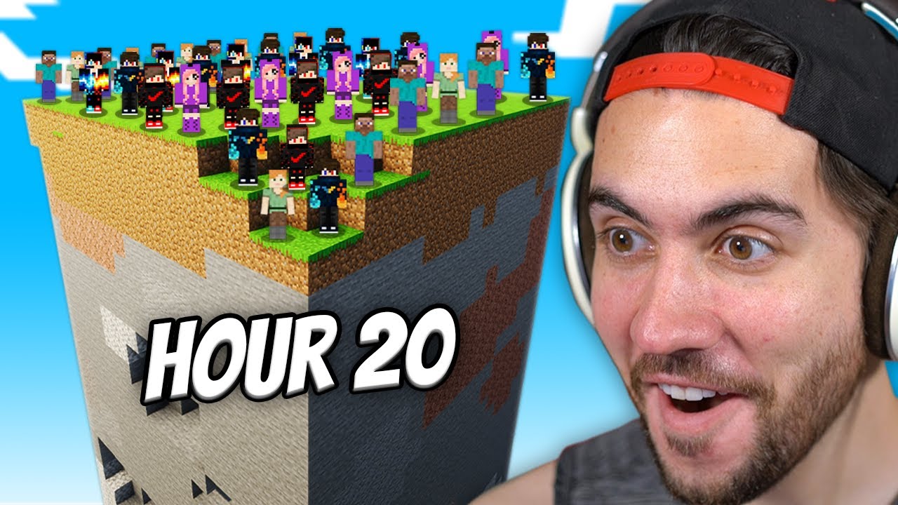 100 Minecraft Players Survive On ONE Chunk For 100 Days - Minecraft videos