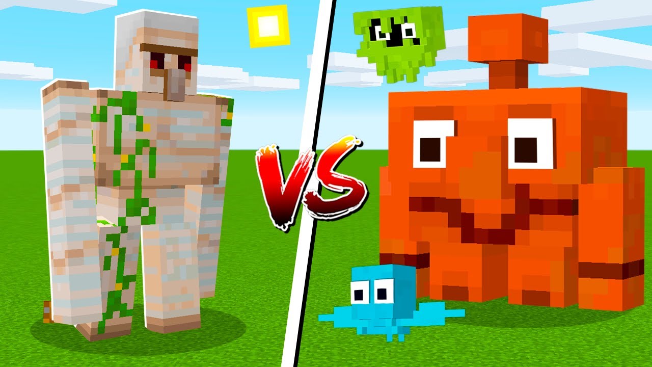 BATALHA de GOLEM DE FERRO vs GOLEM DE COBRE E NOVOS MOBS do MINECRAFT - Minecraft videos