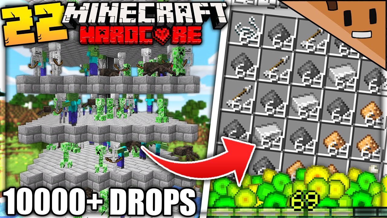 I Built an AUTOMATIC Mob Loot Farm in Minecraft Hardcore! (#22 ...
