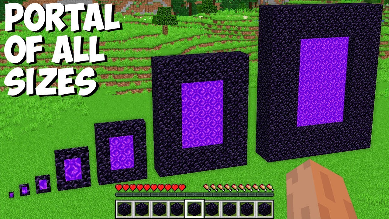 I can BUILD PORTAL OF ALL SIZES in Minecraft ! TINY, SMALL, NORMAL, BIG ...