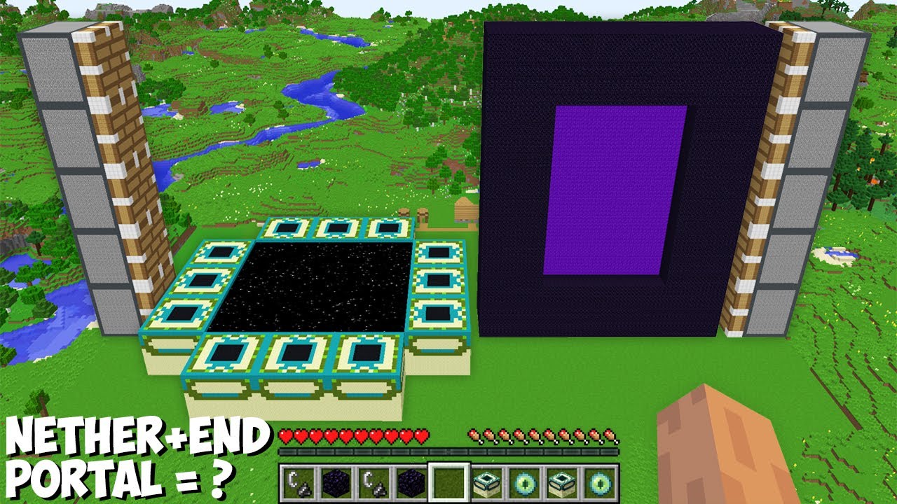 I can COMBINE BIGGEST NETHER and END PORTAL OF 1000 BLOCKS in Minecraft ...