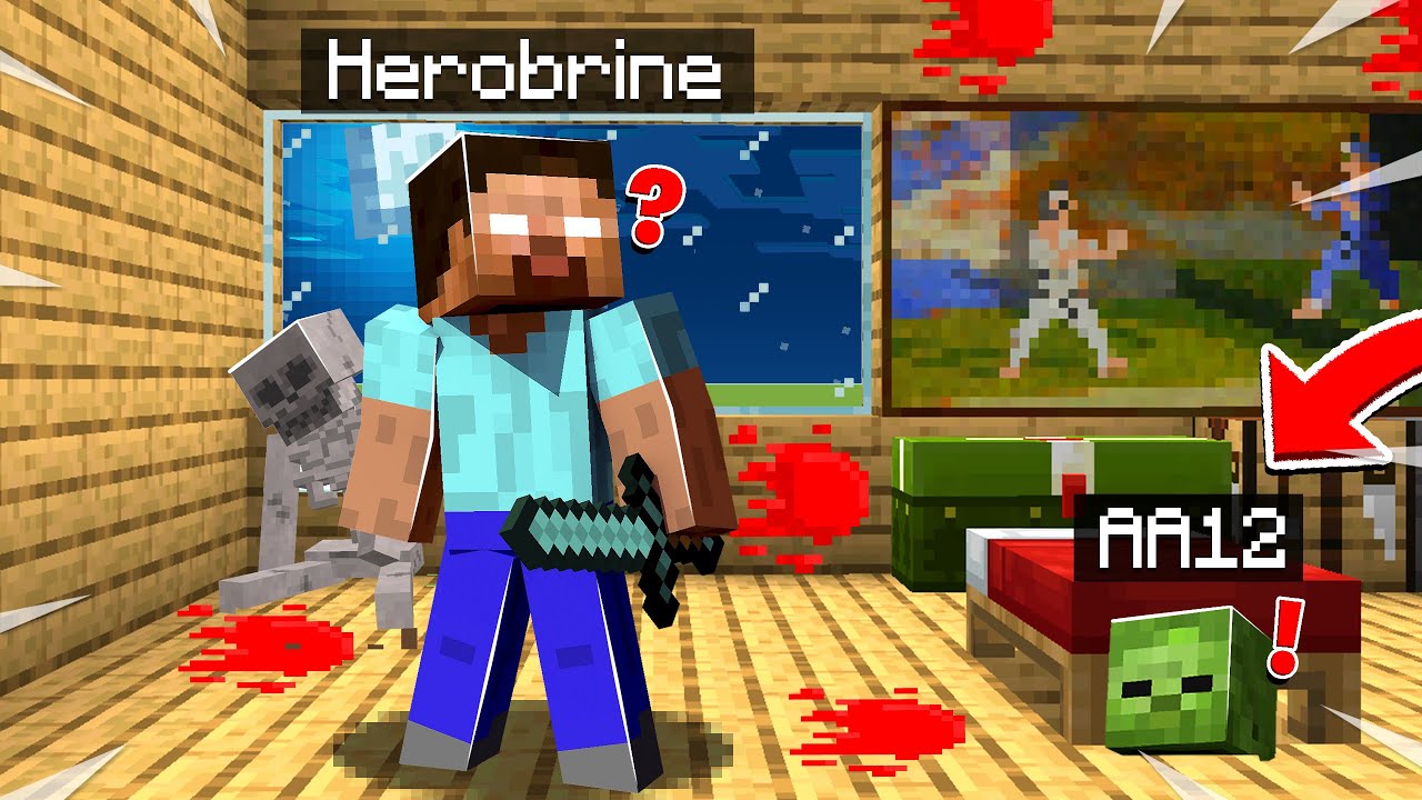 If you see HEROBRINE in Minecraft, RUN AWAY!! - Minecraft videos