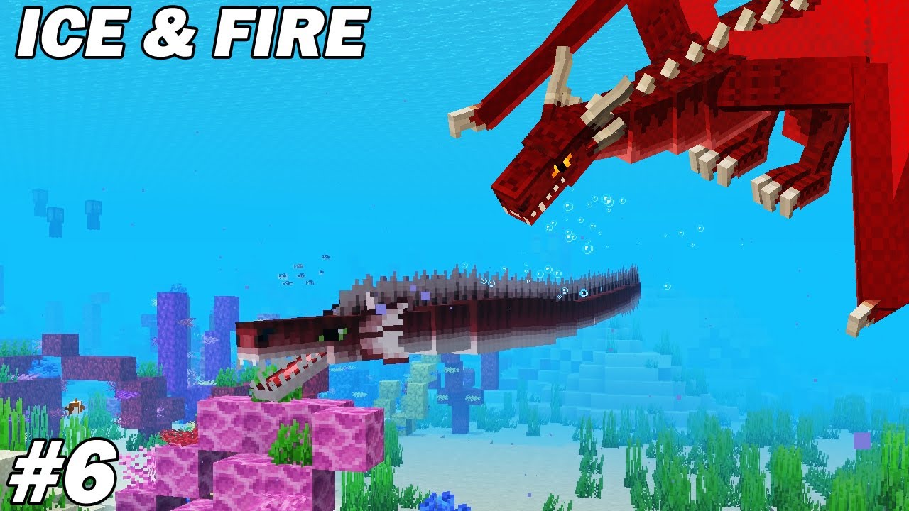 Je combats les serpents des mers sur Minecraft ! ICE&FIRE ep6 ...