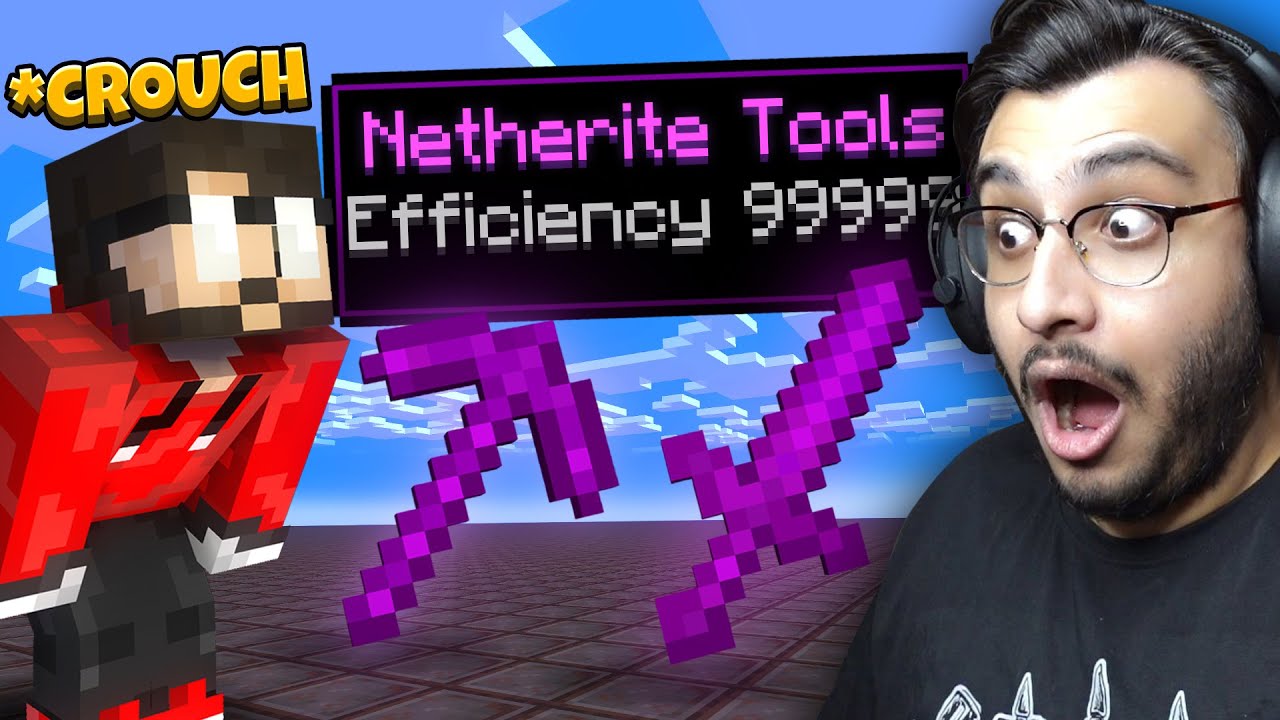 MINECRAFT BUT CROUCHING GIVES YOU OP ENCHANTMENTS | RAWKNEE - Minecraft ...