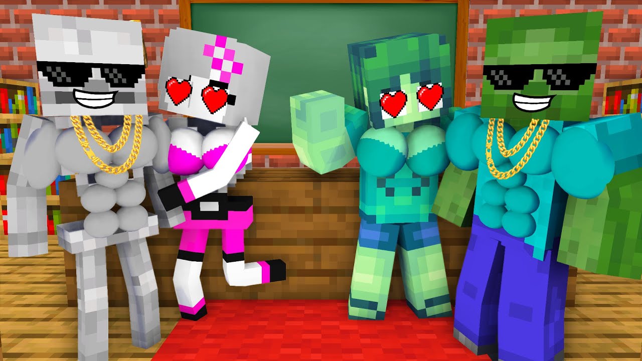 Monster School : ZOMBIE AND SKELETON FRIENDS STORY - Minecraft ...