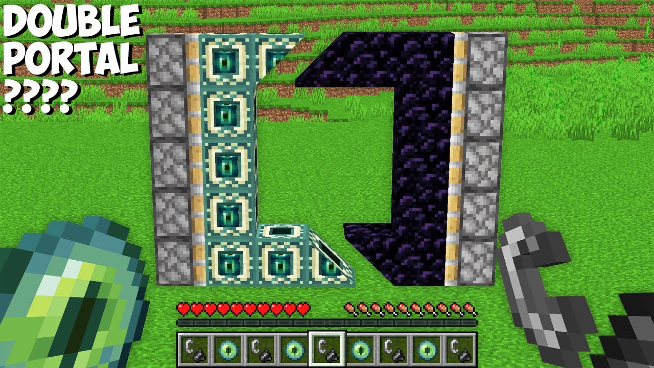 New SECRET WAY TO CREATE DOUBLE PORTAL in Minecraft ! NETHER END PORTAL ...