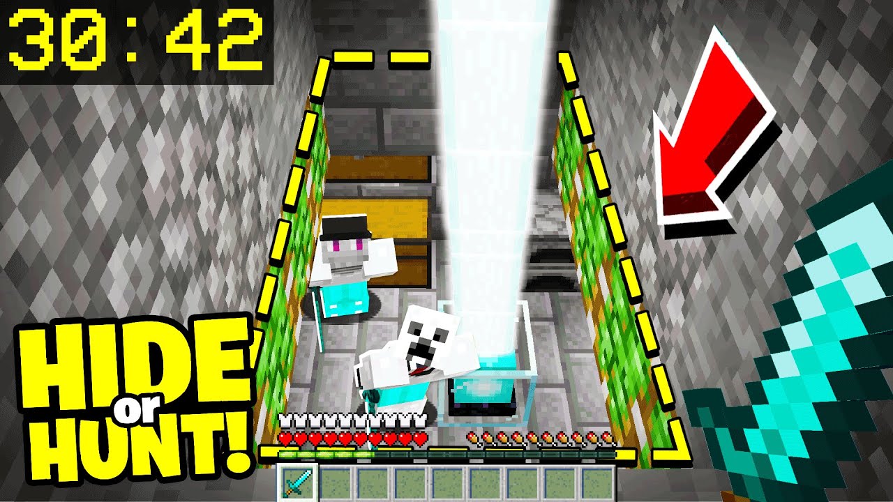 spending ALL DAY finding this HIDDEN Minecraft Base.. (Hide or Hunt #5 ...