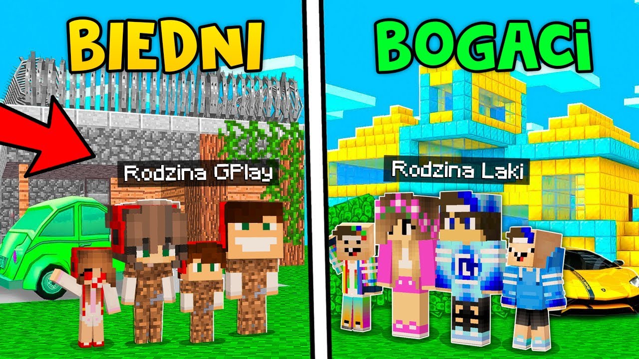 BIEDNA RODZINA GPLAY vs BOGATA RODZINA LAKI W MINECRAFT?! - Minecraft ...