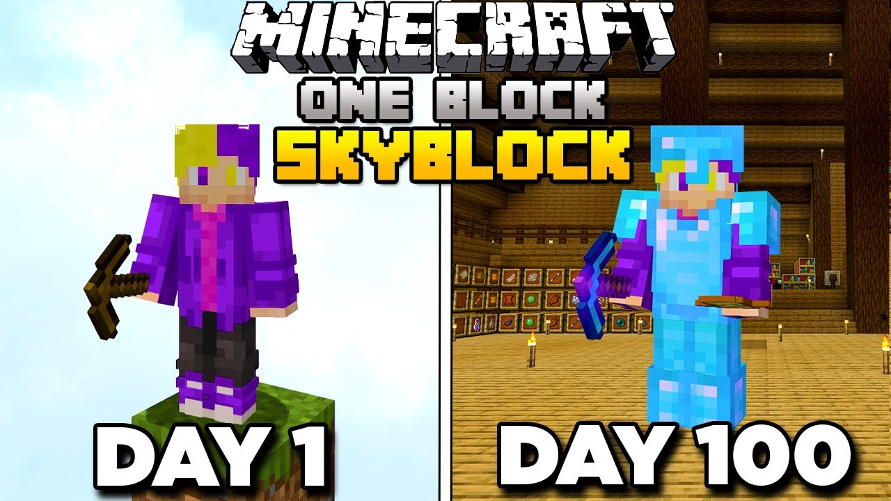 I Spent 100 Days in ONE BLOCK SKYBLOCK Minecraft... Here's What ...