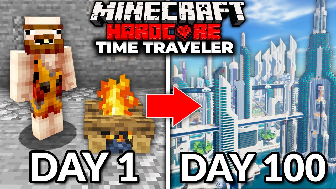I Survived 100 Days as a TIME TRAVELLER in Hardcore Minecraft... Here's What Happened ...