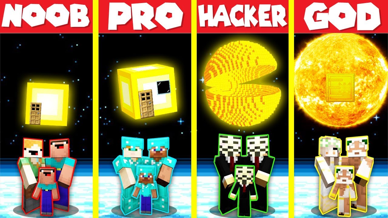 Minecraft Battle: INSIDE SUN BASE HOUSE BUILD CHALLENGE - NOOB vs PRO vs HACKER vs GOD ...