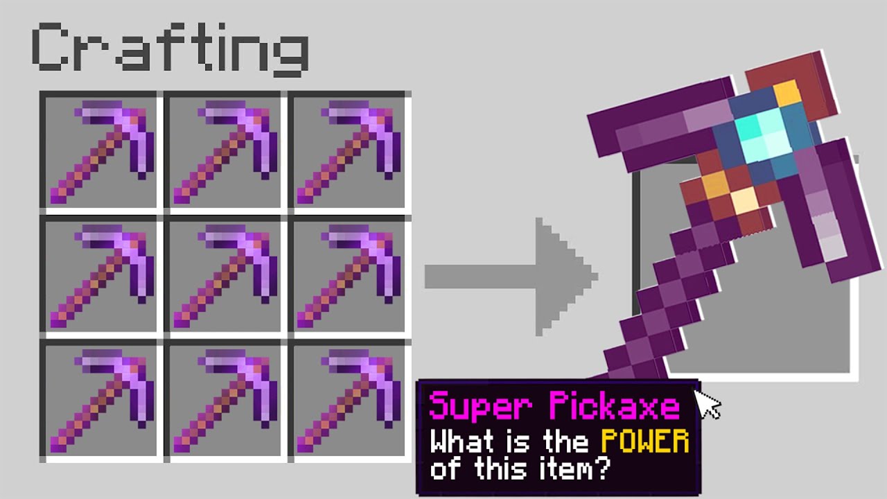 Minecraft But You Can Craft Super Pickaxe x9 - Minecraft videos