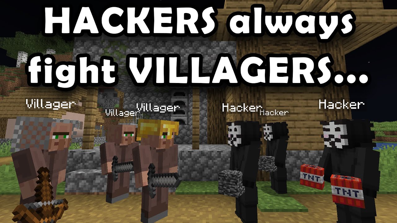 Minecraft but the HACKERS attack the VILLAGERS - Minecraft videos