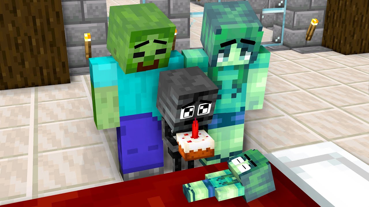 Monster School: Best Brother Wither Black in Zombie Family - Sad Story ...