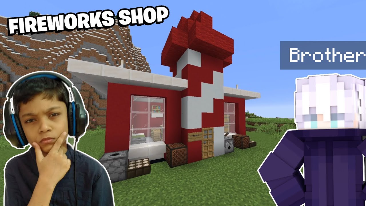My BROTHER opened FIREWORKS SHOP for DIWALI in MINECRAFT - Minecraft videos