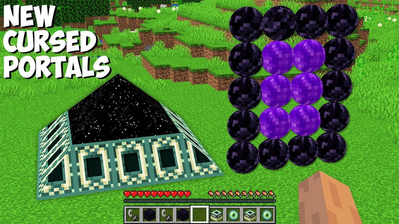 New way to BUILD CURSED PORTALS in Minecraft ! PYRAMID END PORTAL VS ...