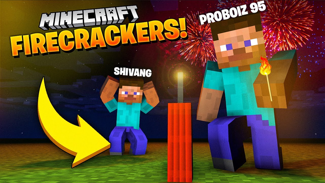 Trying Diwali Firecrackers in Minecraft with @Gaming with shivang 2.0 ...