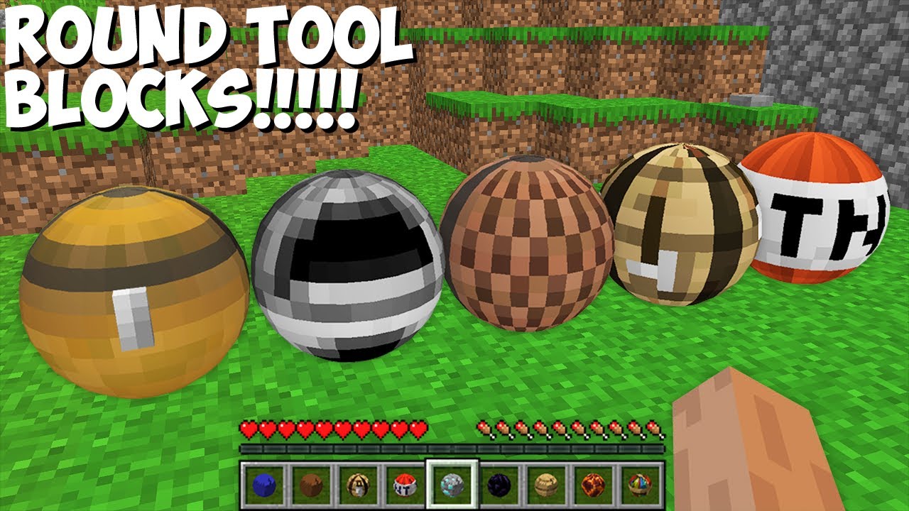 What IF YOU CRAFT ROUND TOOL BLOCKS in Minecraft ! NEW ROUND TOOLS ...