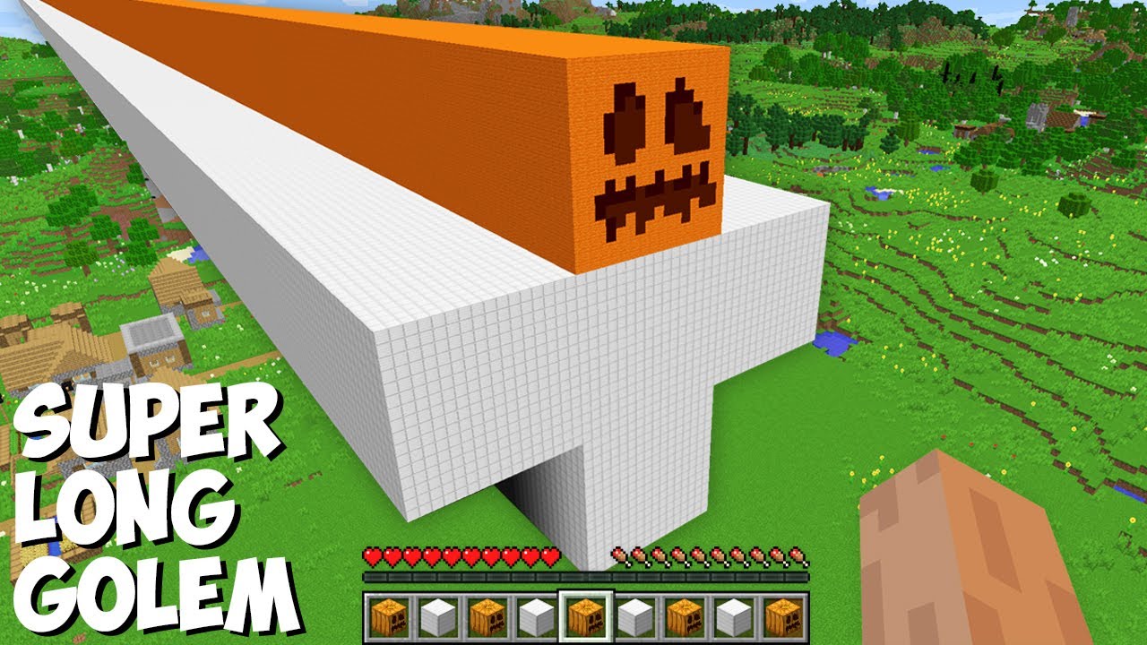 What if you SPAWN SUPER LONG GOLEM OF 1000 BLOCKS in Minecraft ...