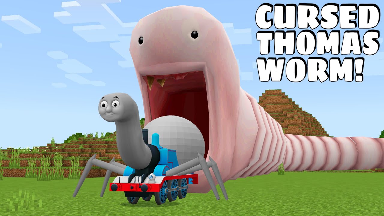 GIANT WORM EATS CURSED THOMAS in Minecraft - Gameplay - Coffin Meme ...