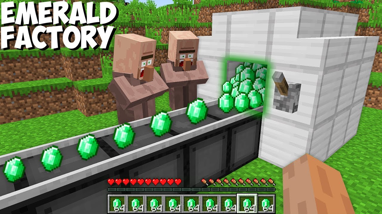 HOW the VILLAGERS BUILT the EMERALD FACTORY in Minecraft ? CHALLENGE ...