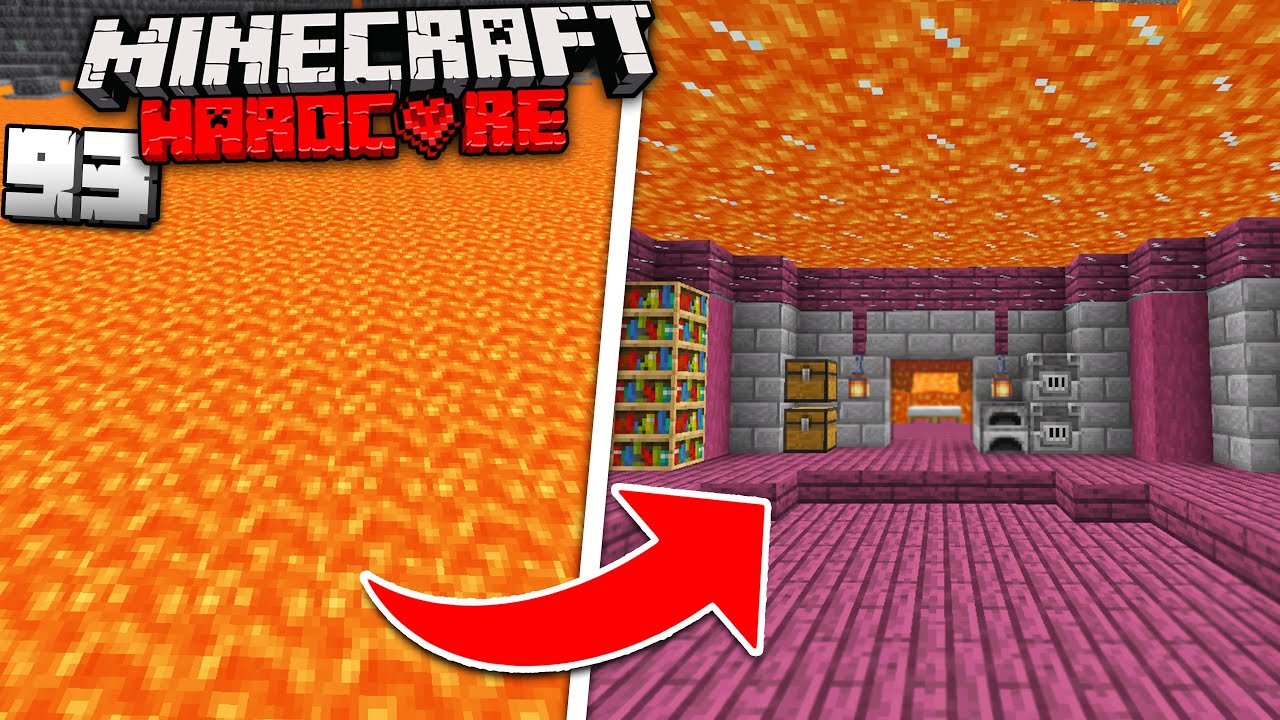 I Built A Secret Under Lava Base In Minecraft Hardcore! (#93 ...