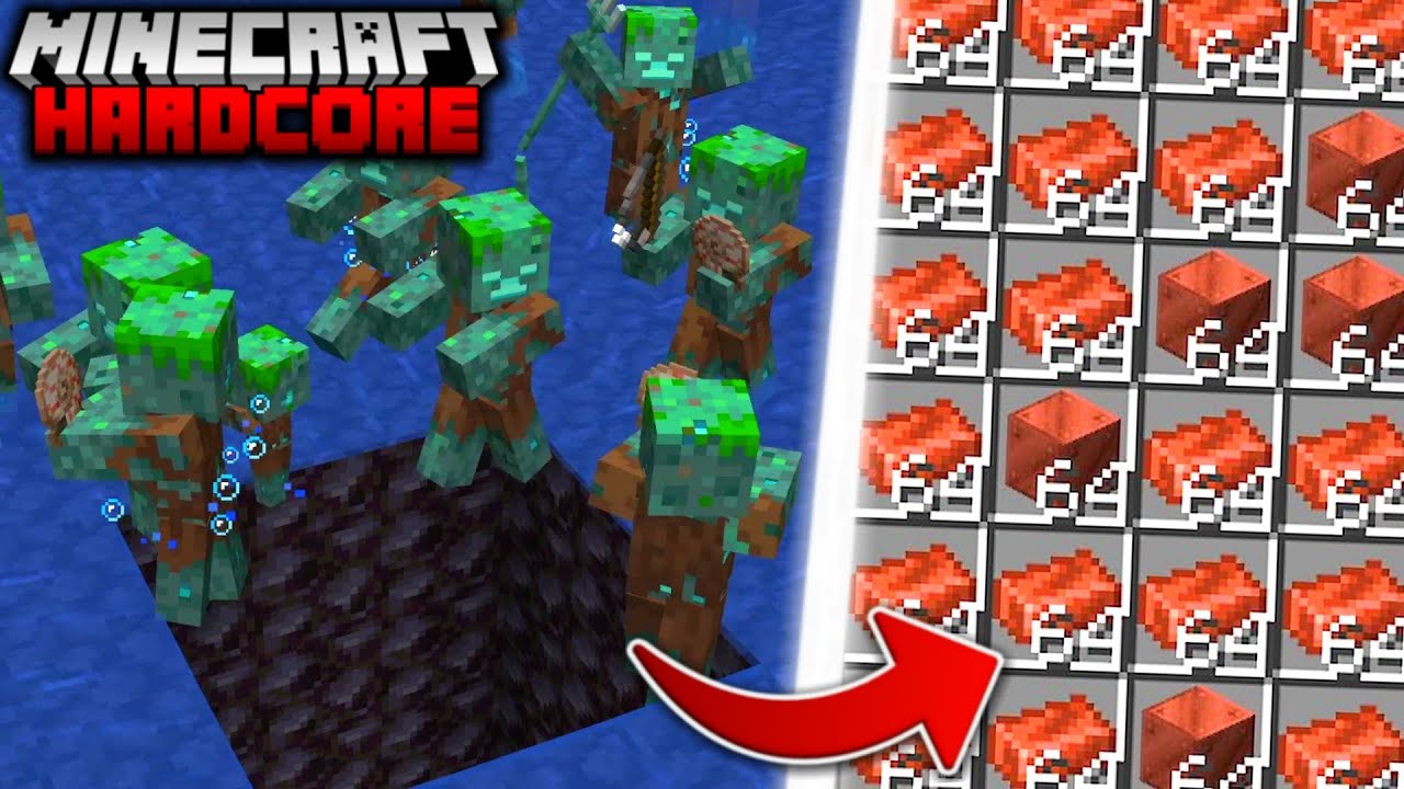 I Built a COPPER FARM in Minecraft Hardcore (#55) - Minecraft videos