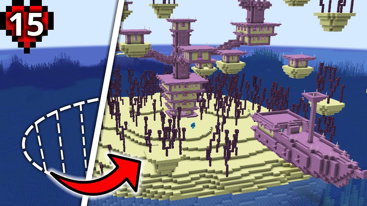 I Built the End in the Overworld in Minecraft Hardcore - Minecraft videos