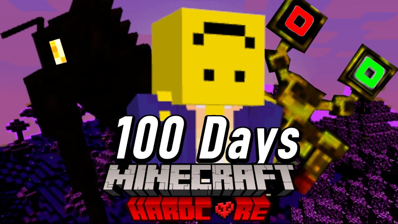 I Survived 100 days in NIGHTMARE MODE Hardcore Minecraft... Here's What ...